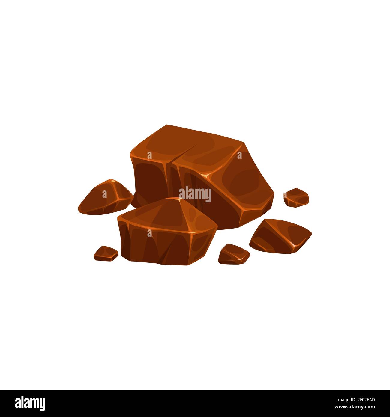 Chocolate pieces, lumps and broken blocks, candy vector isolated icon ...