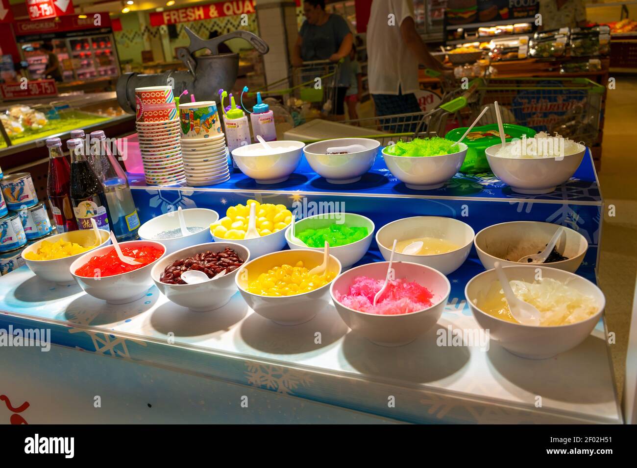 Street counter selling ice cream with different flavors Stock Photo - Alamy