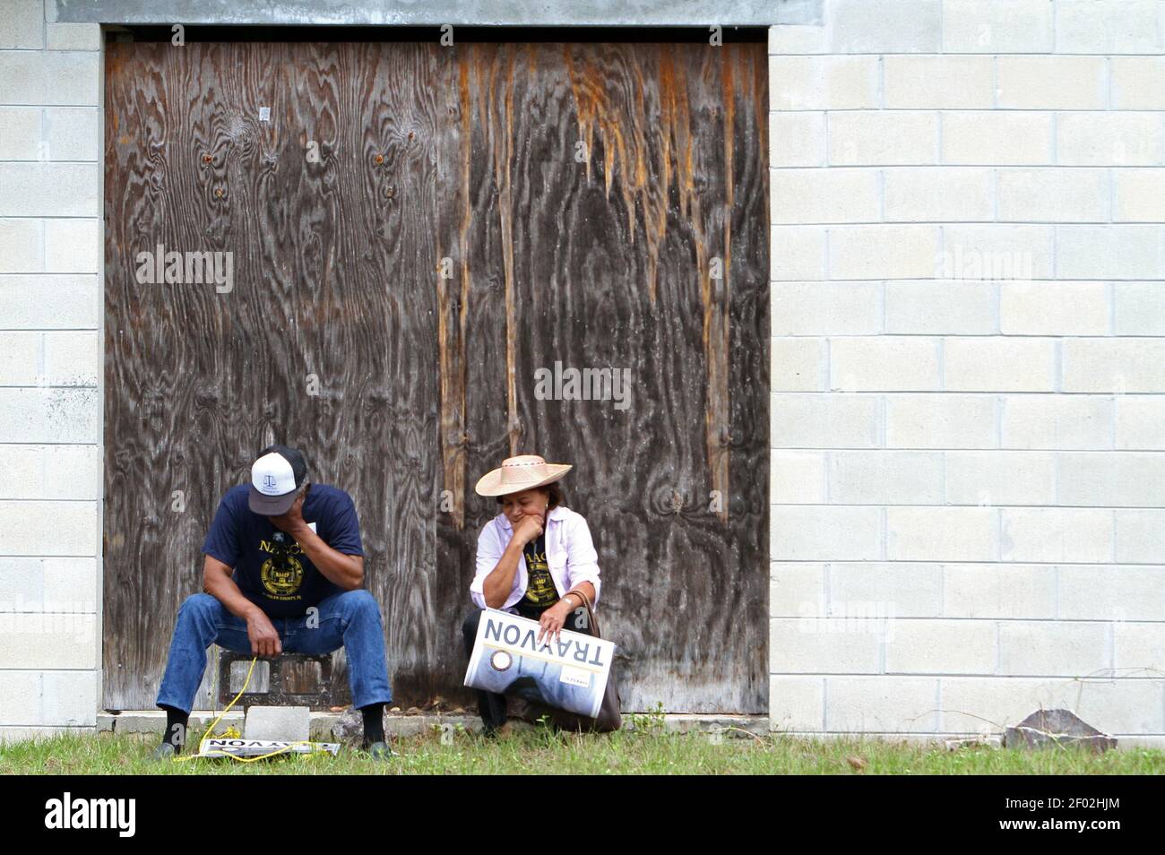 Ernest and Evelyne Voyard of Palm Coast, Florida, pray during a NAACP ...