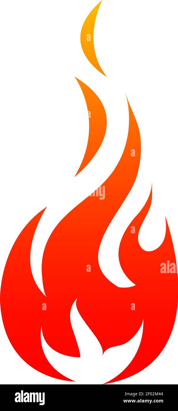 Fire with sparks isolated icon. Vector blazing burning flames, bonfire ...