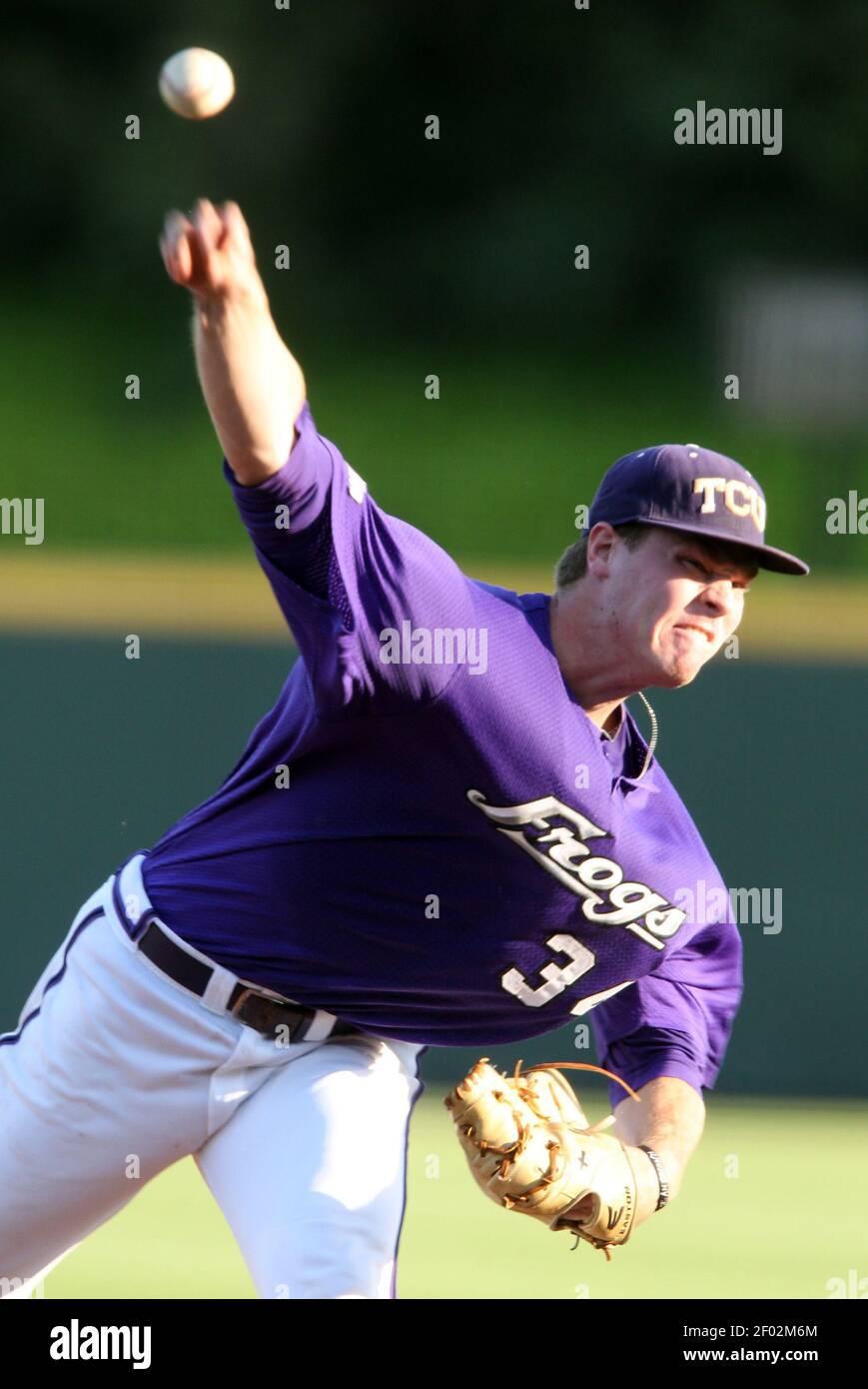 Texas Christian starting pitcher Andrew Mitchell (34) throws against ...