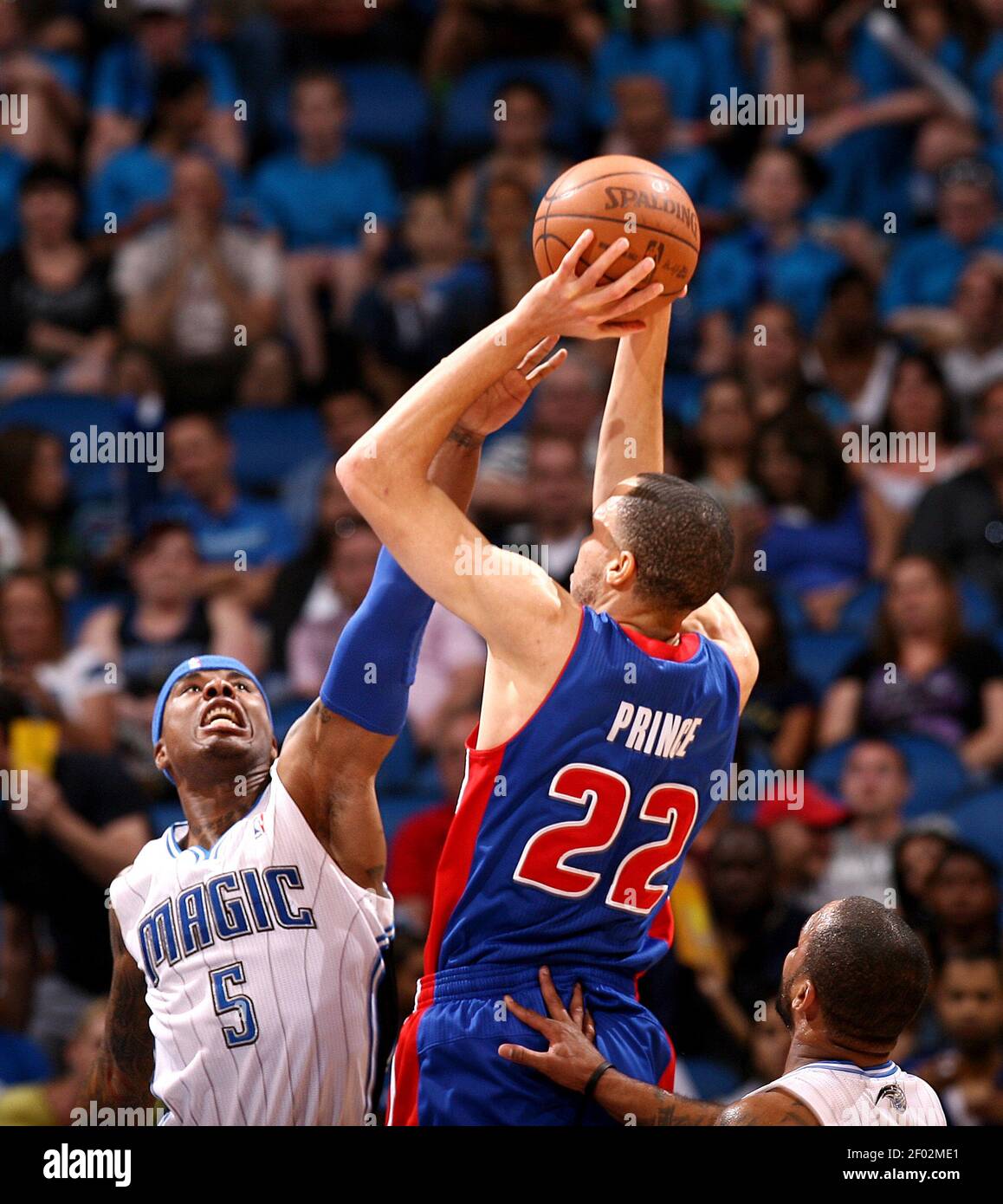 Orlando Magic Quentin Richardson guards Detroit Pistons Tayshaun Prince ...