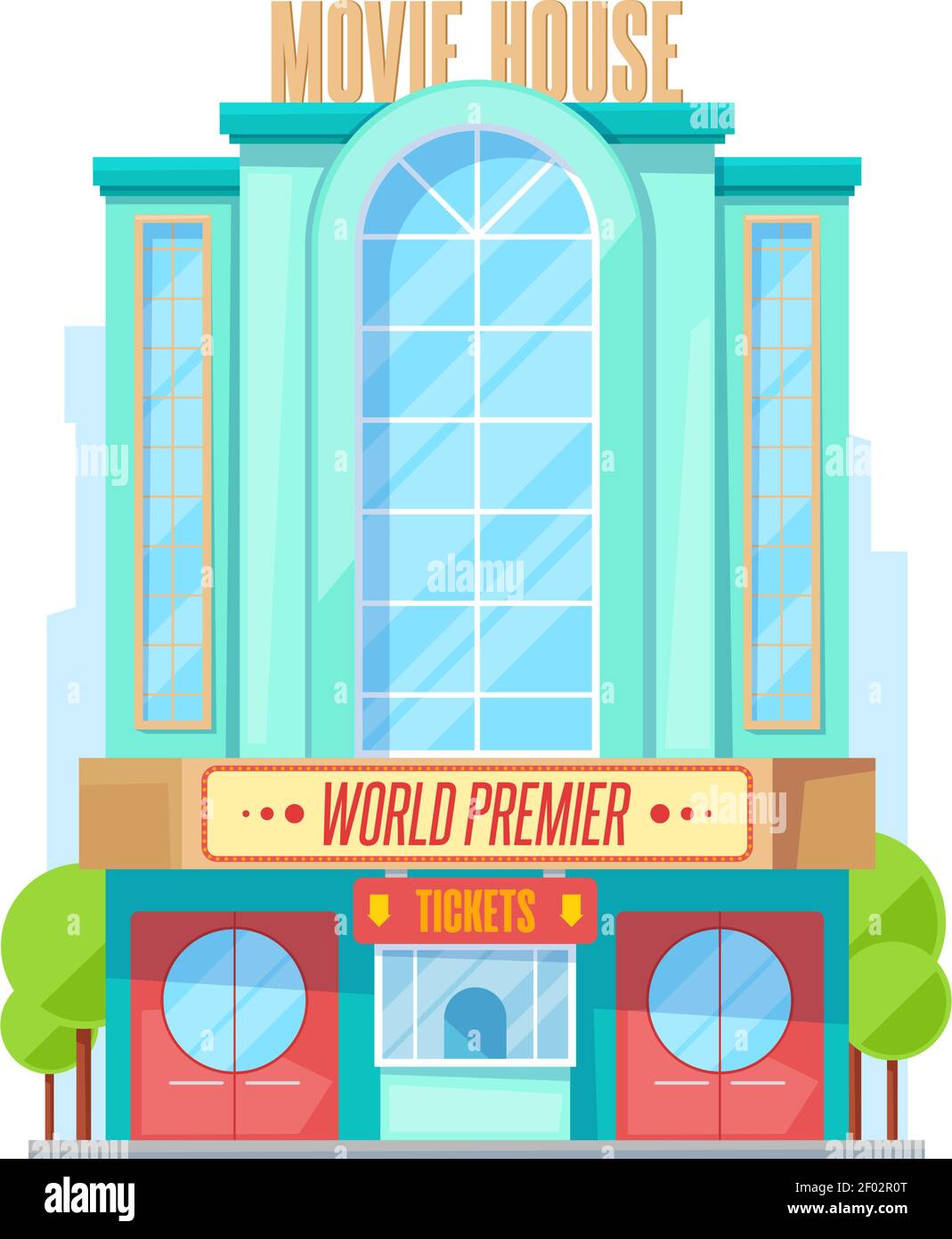 City building, cinema or movie theater. Vector facade, construction or ...