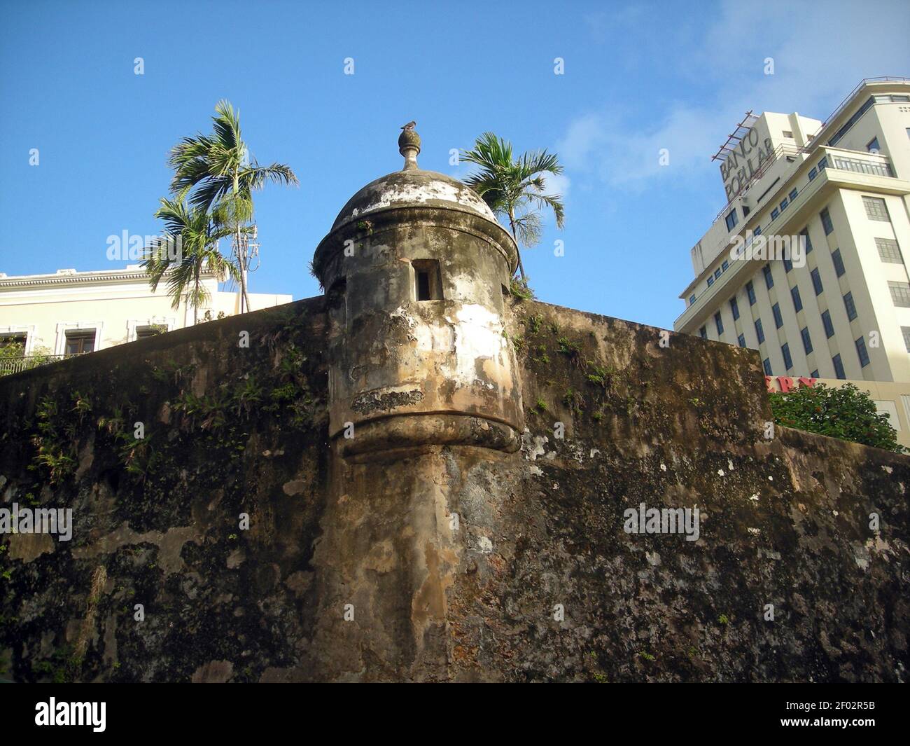 The distinctive sentry posts in San Juan are called garitas. The boxes ...
