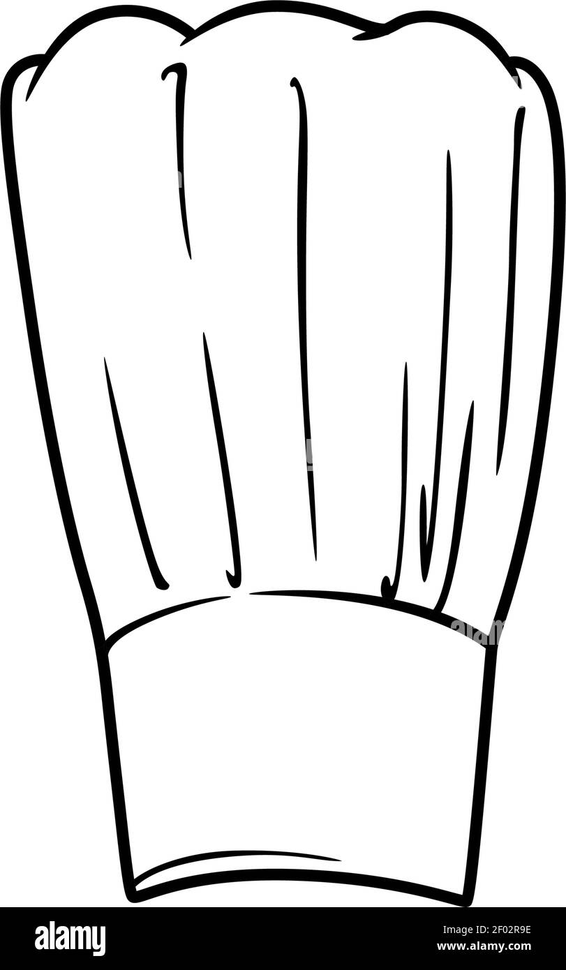 Chef hat isolated linear icon. Vector traditional chef-cook cap with ...