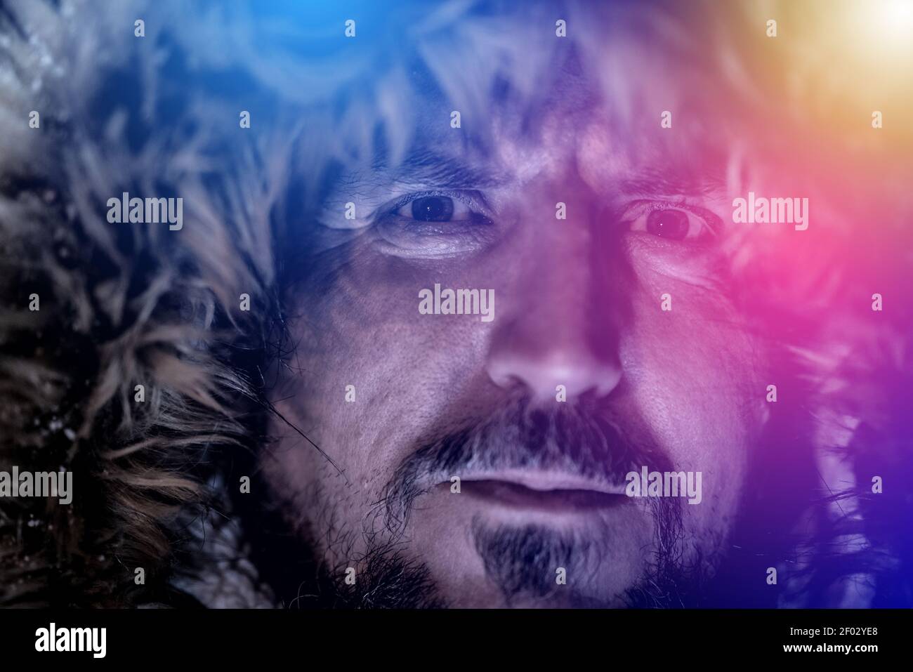 Winter man close up portrait , quality photo Stock Photo - Alamy