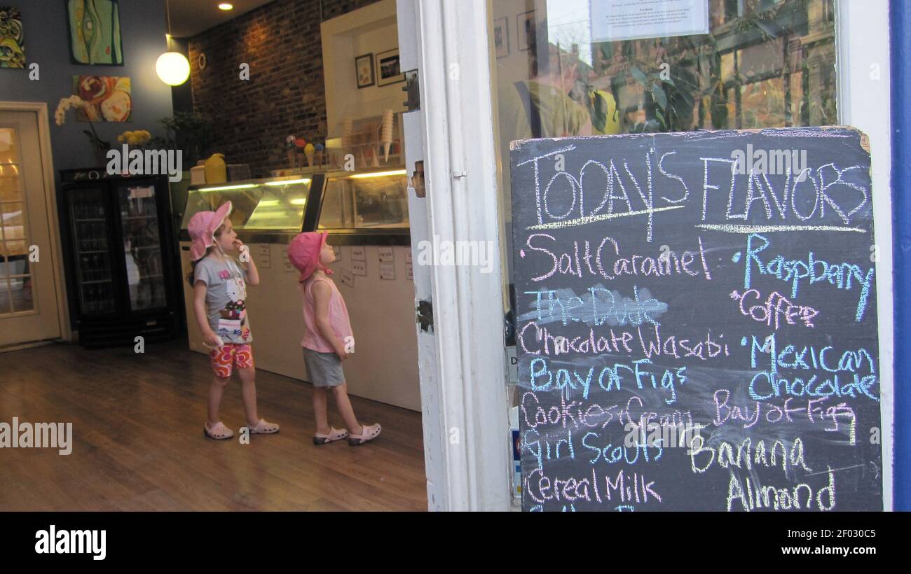 Young customers have a lot to choose from at Mount Desert Island Ice ...