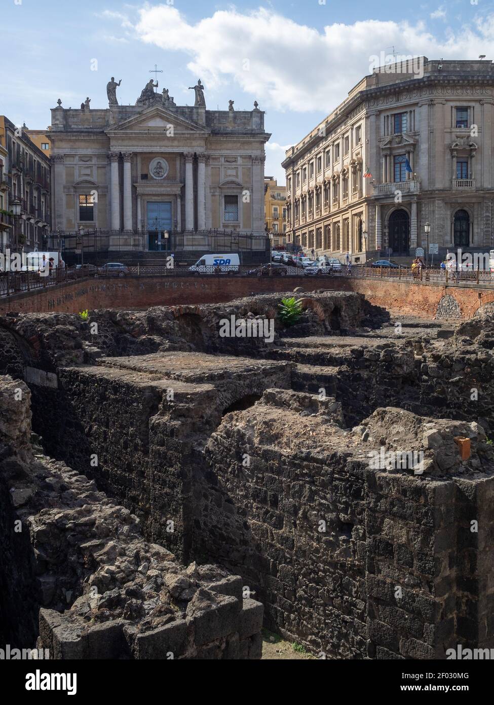 Roman Amphitheater of Catania Stock Photo - Alamy