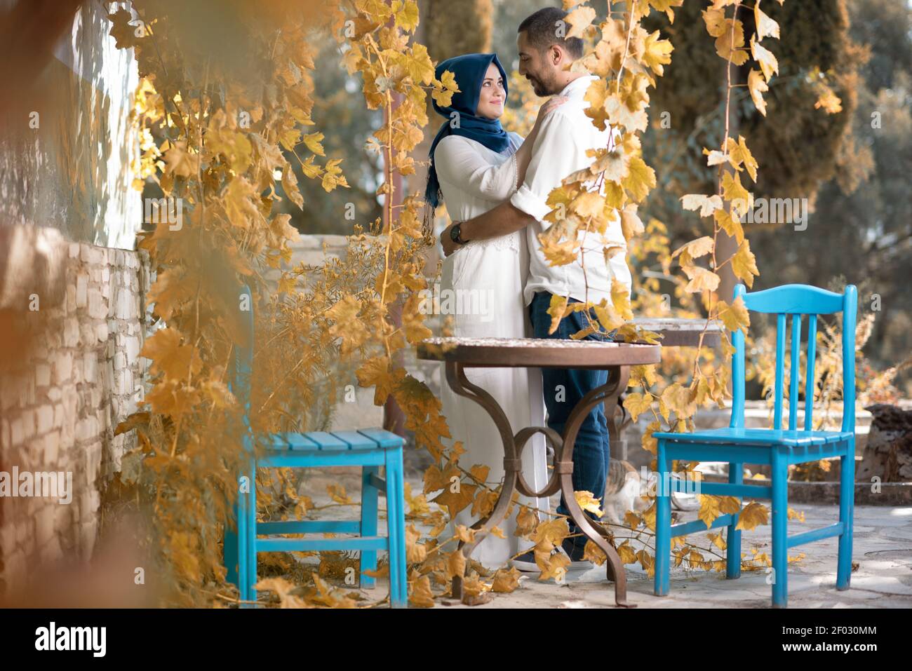 IZMIR, TURKEY - Sep 08, 2017: Young muslim bride and groom wedding ...
