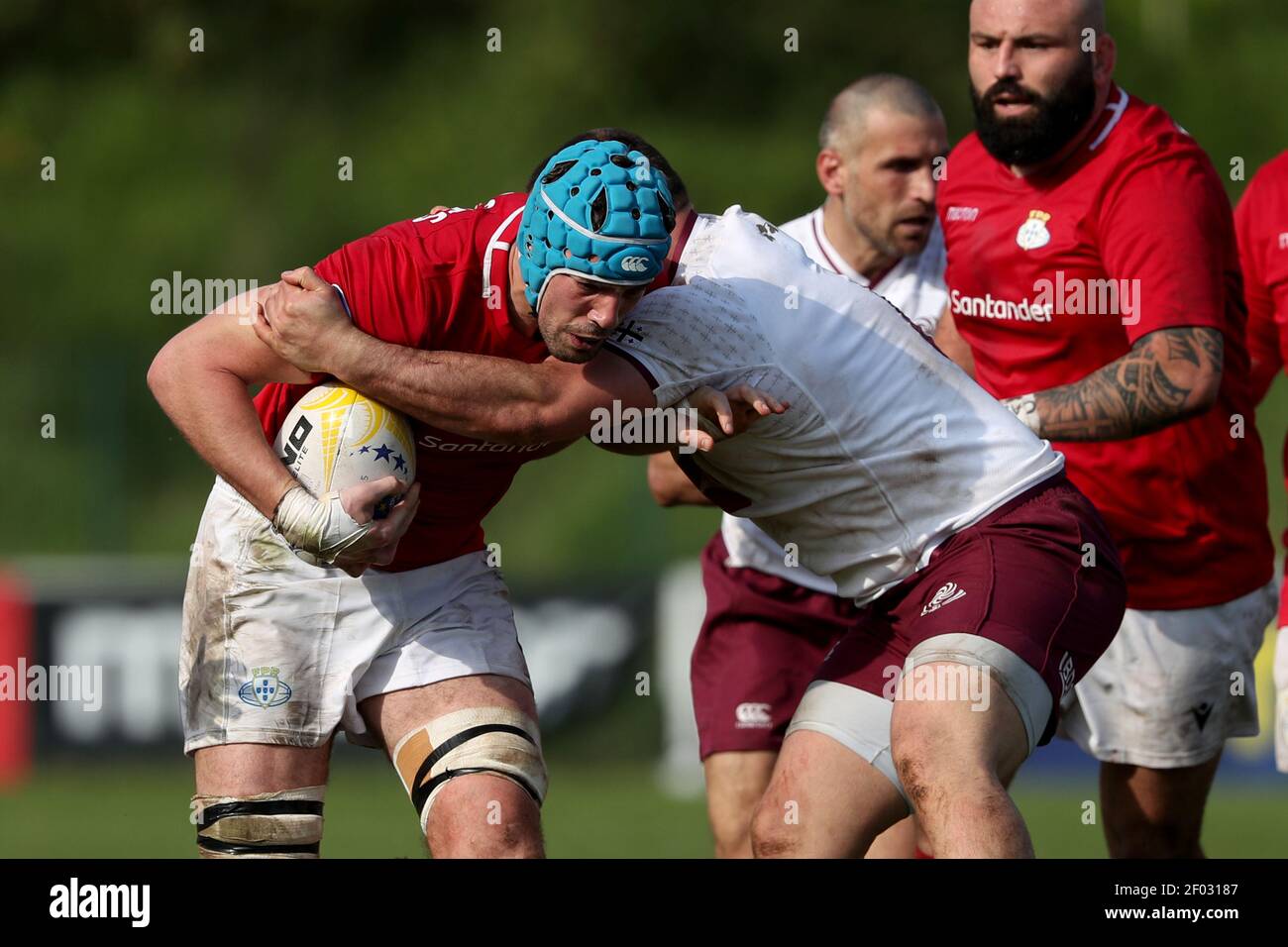 Lisbon, Portugal. 6th Mar, 2021. Rafael Simoes of Portugal (L ) vies ...