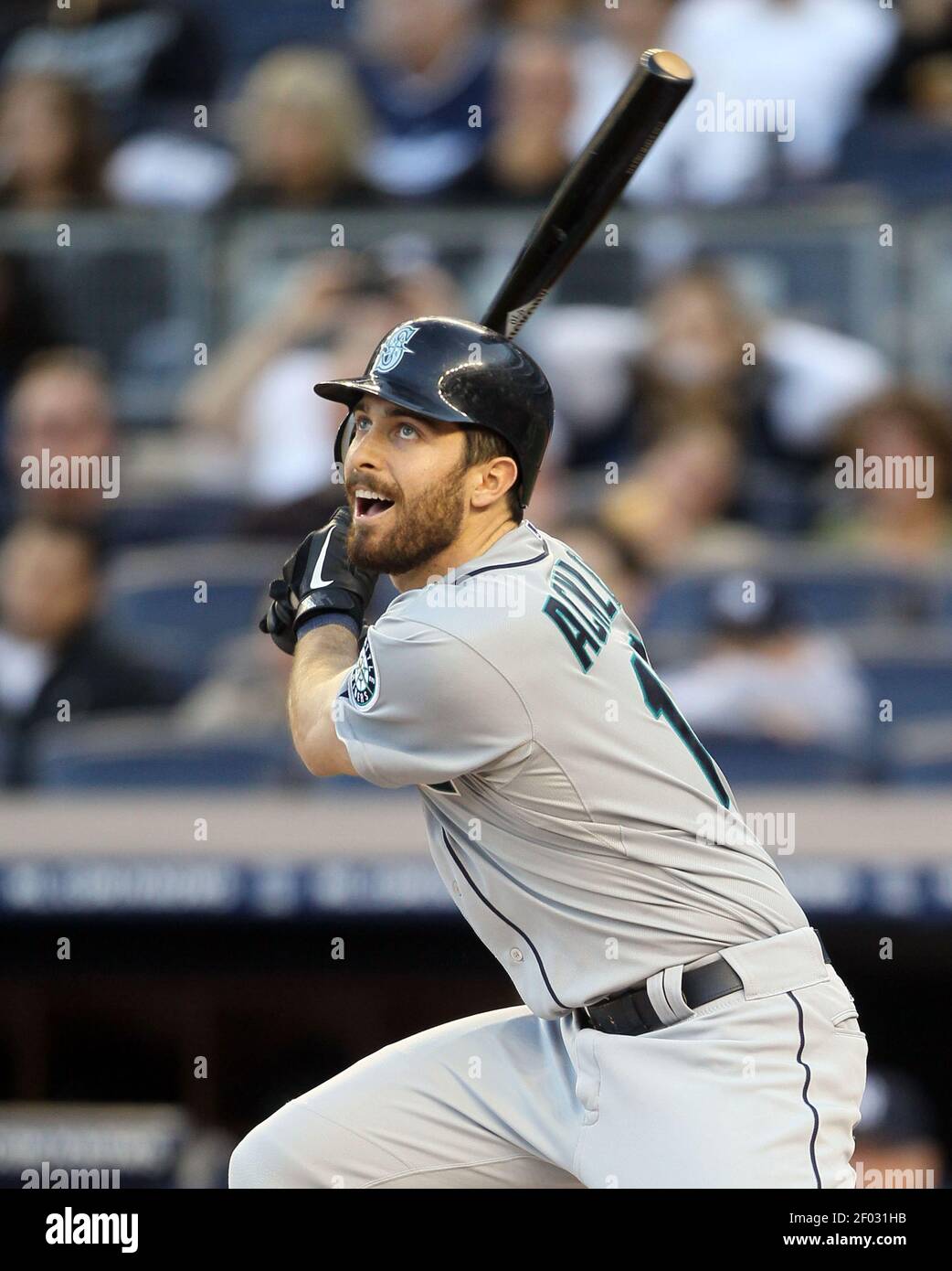 The Seattle Mariners' Dustin Ackley connects on a home run against the ...