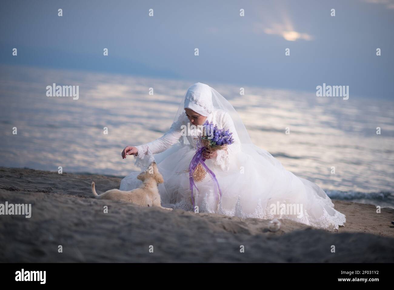 IZMIR, TURKEY - Sep 08, 2017: Young muslim bride and groom wedding ...
