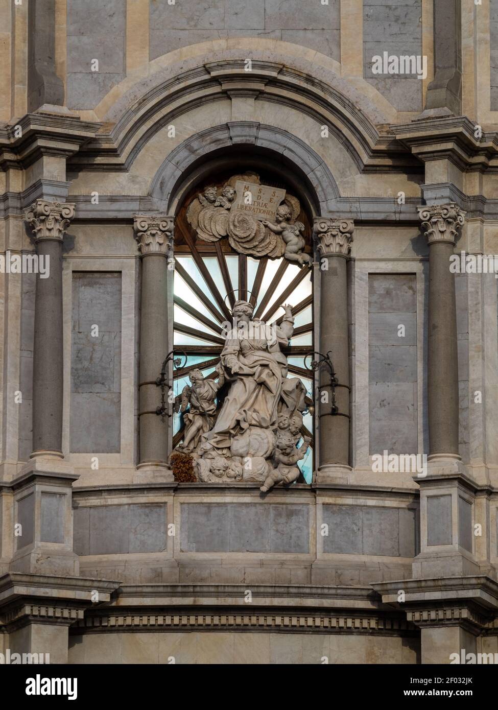 Close-up of Saint Agatha's niche in Catania Cathedral facade Stock ...