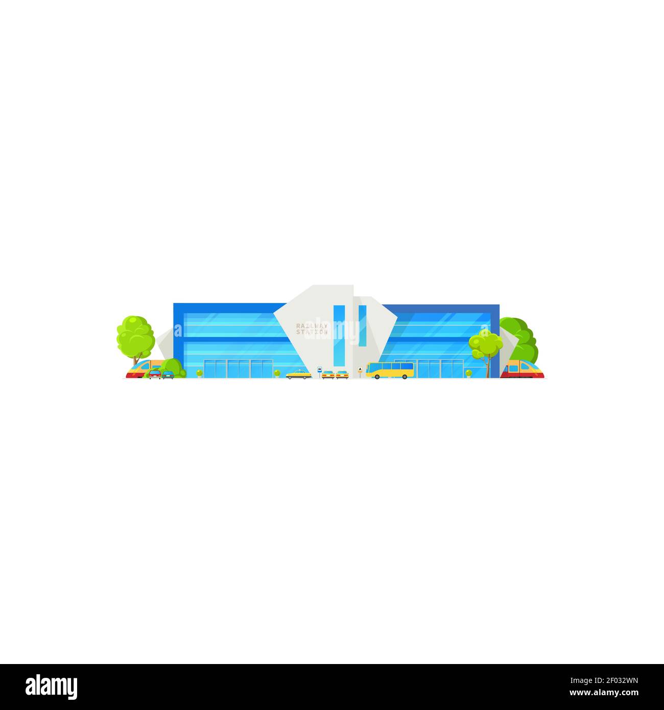 Bus stop with trees Stock Vector Images - Alamy