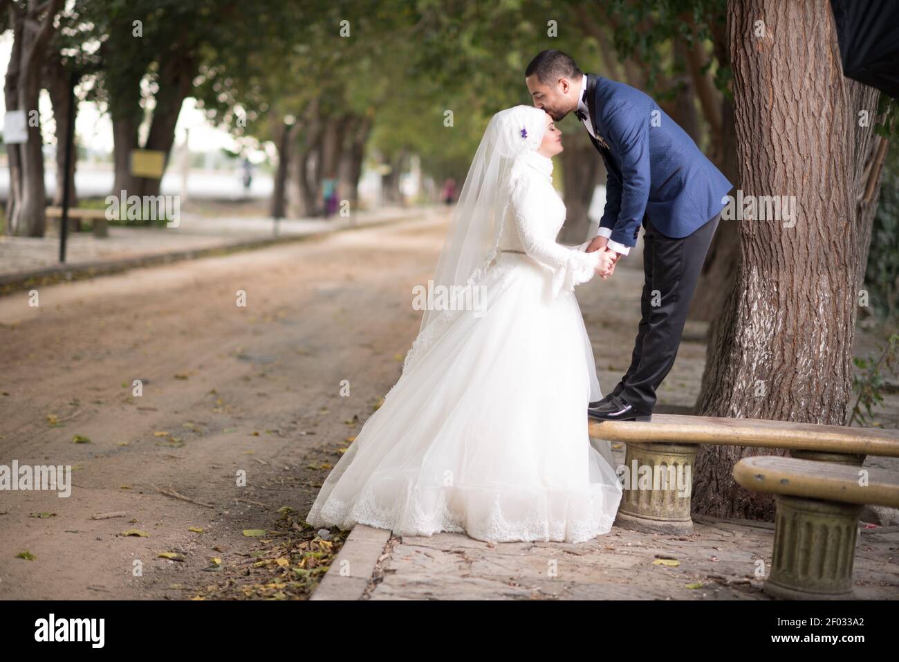 IZMIR, TURKEY - Sep 08, 2017: Young muslim bride and groom wedding ...