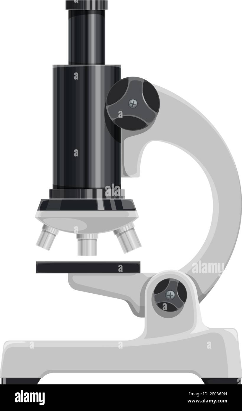 Microscope medical and biology science research tool. Vector isolated ...