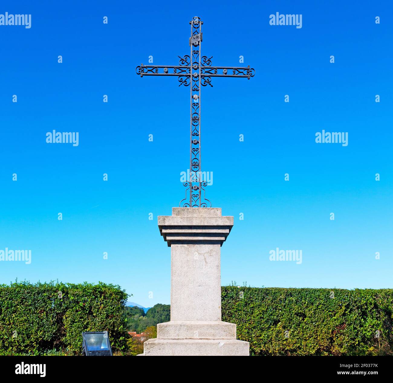 Grass abstract sacred cross in italy europe and the sky background ...