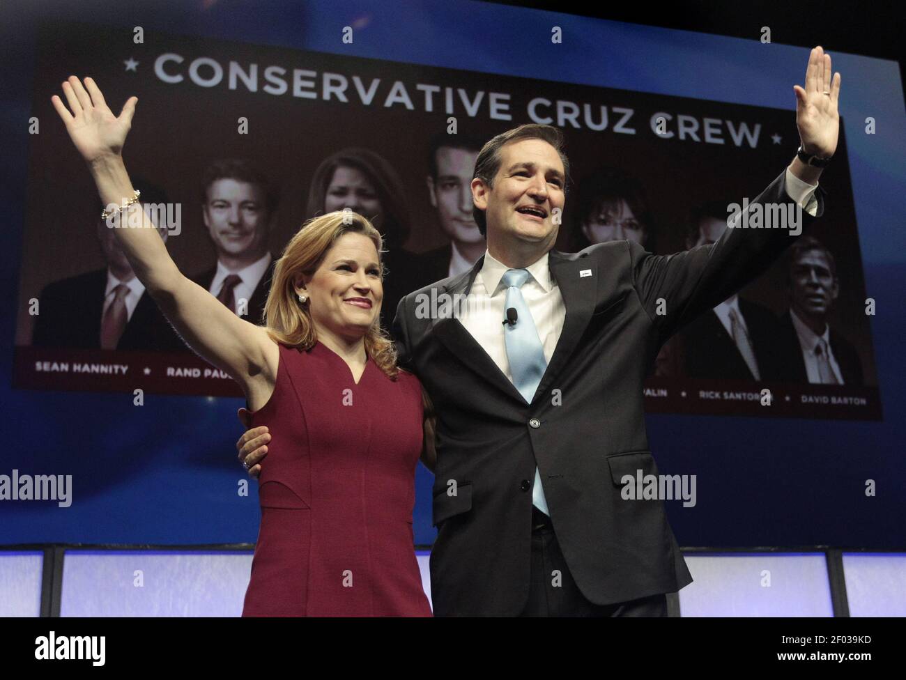 U.S. Senate candidate candidate Ted Cruz and his wife, Heidi, wave to ...