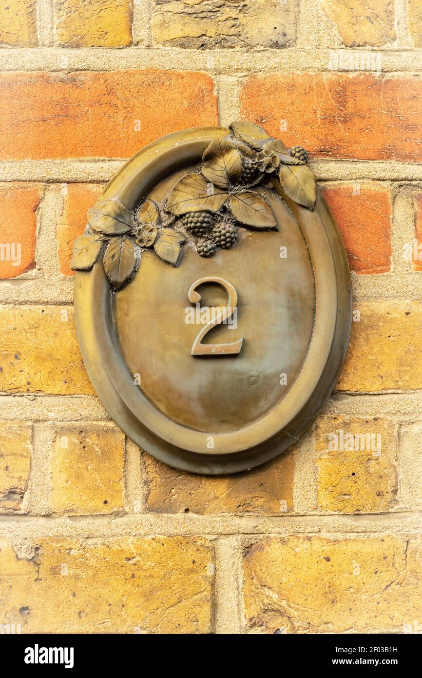 House number 2 with blackberries Stock Photo - Alamy