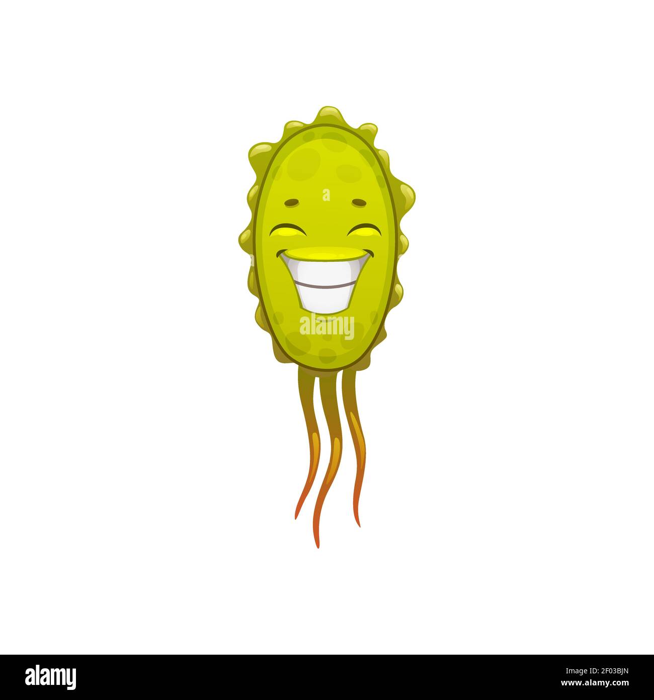 Parasite virus in sperm isolated smiling green microbe. Vector ...