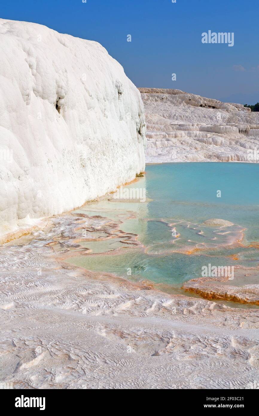 Calcium pamukkale turkey asia the old Stock Photo - Alamy