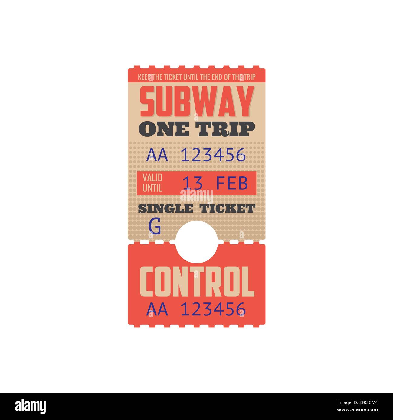 Single ticket underground transport train isolated mockup. Vector ...