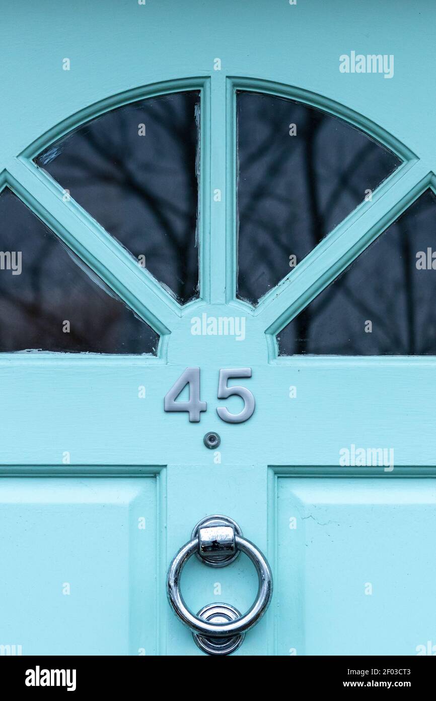 House number 45 with glass Stock Photo - Alamy