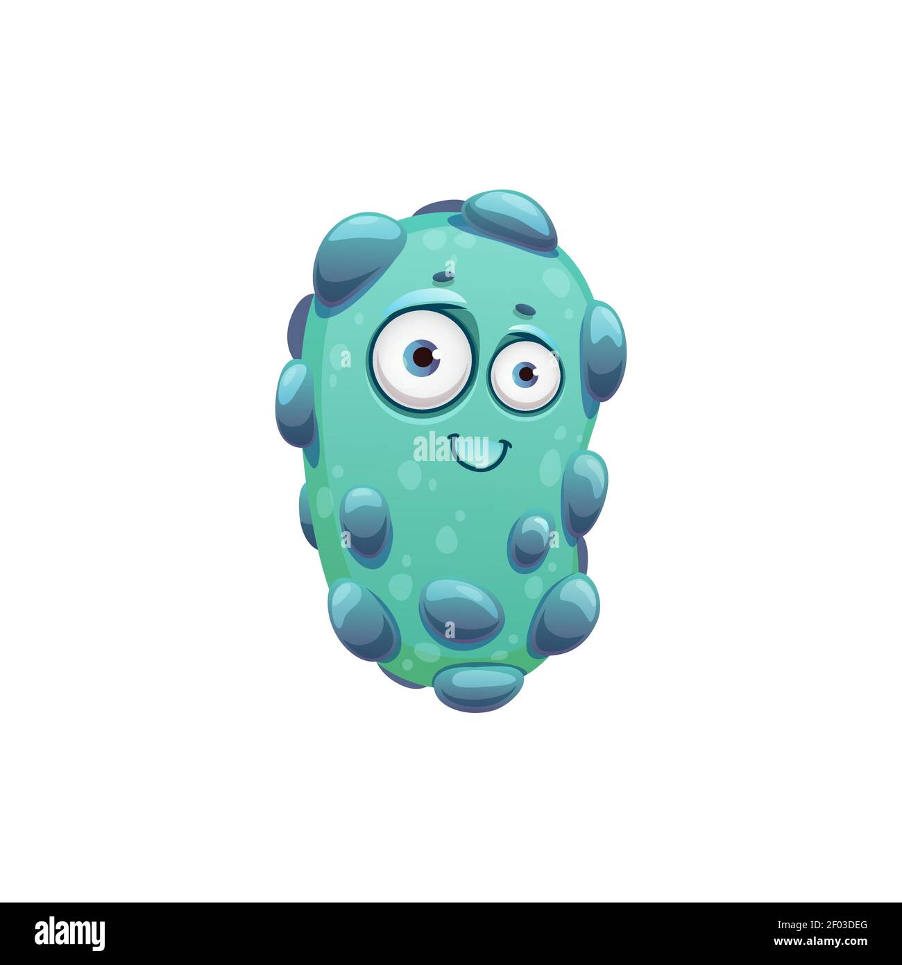 Microbiological or biological monster isolated scary virus. Vector blue ...