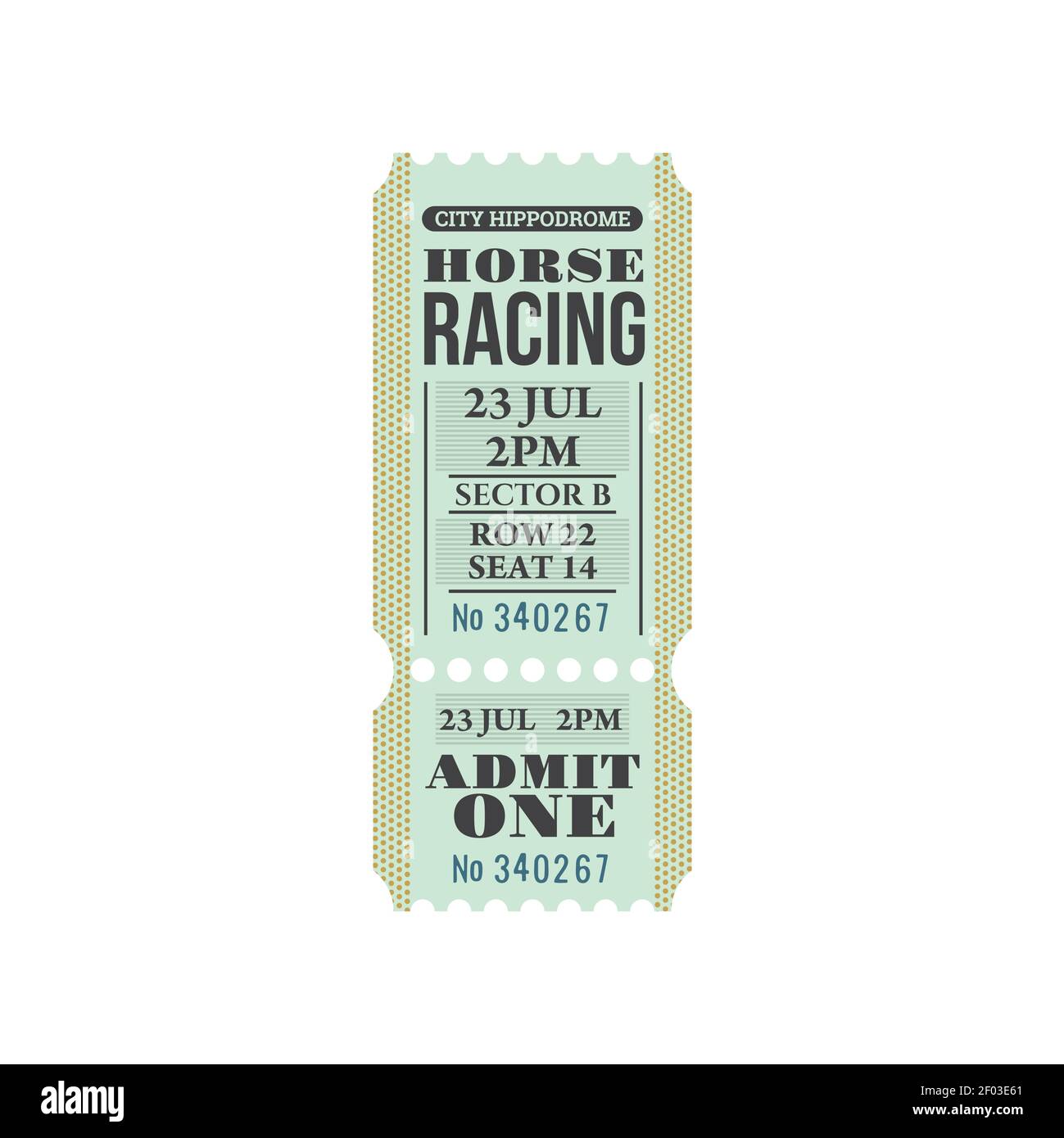 Racecourse, equestrian sport permission to watch racing isolated retro ...