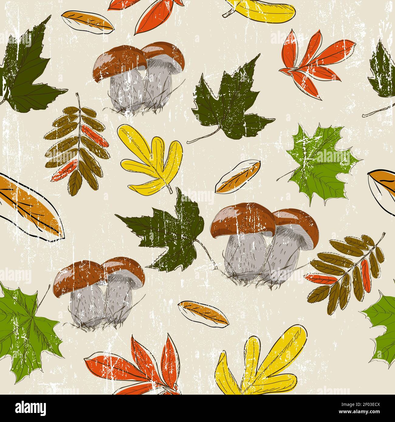 Seamless texture with autumn nature Stock Photo - Alamy