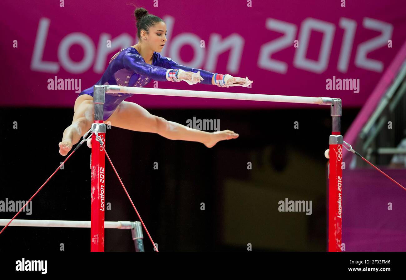 Alexander Raisman of the United States performed on the uneven bars ...