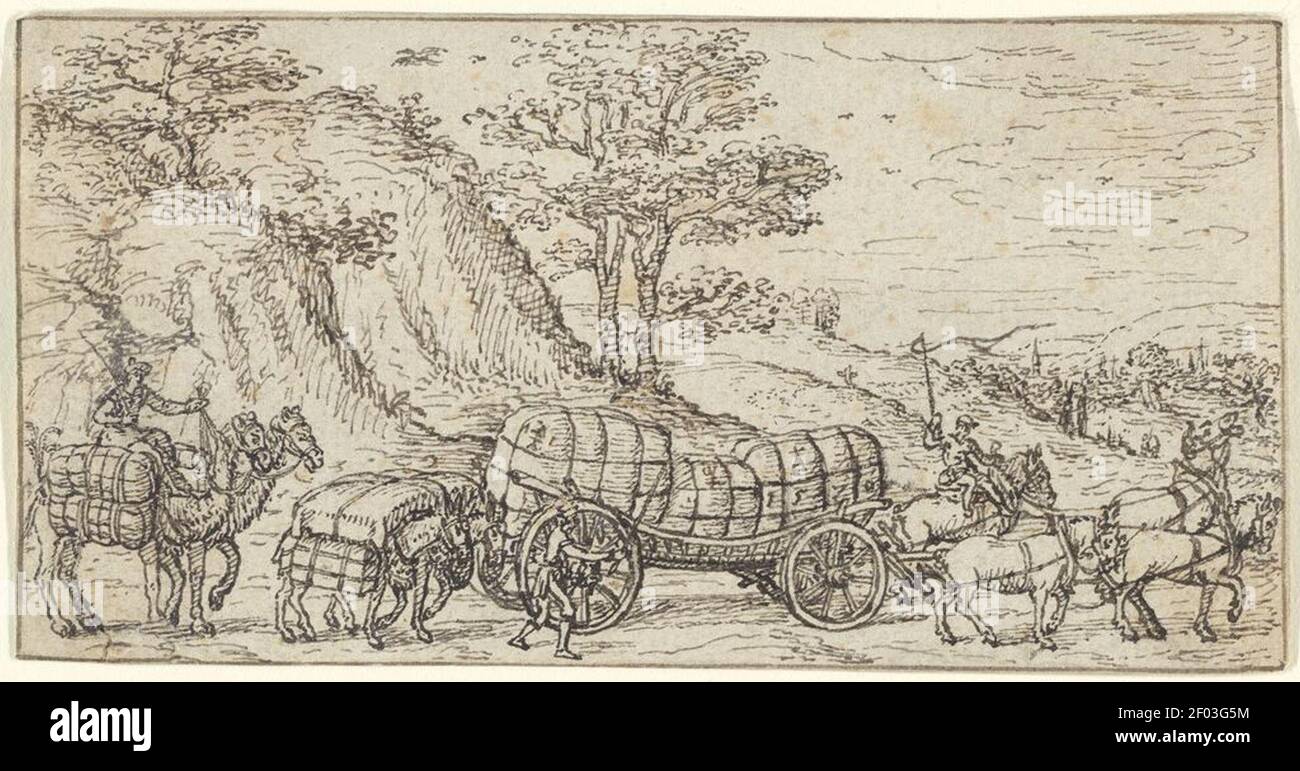 Pieter van der Borcht (I) - Merchants' Caravan Stock Photo - Alamy