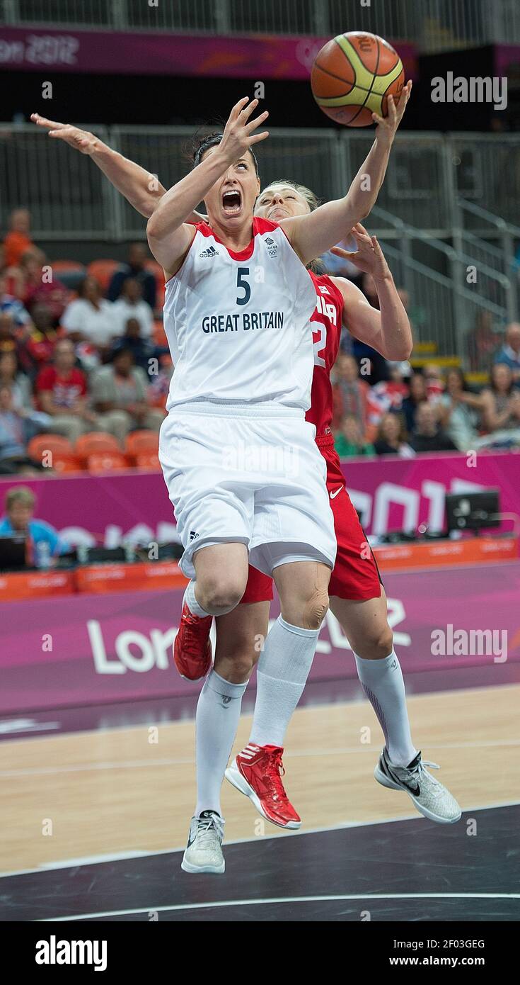 Great Britain's Rose Anderson (5) is fouled from behind by Canada's ...