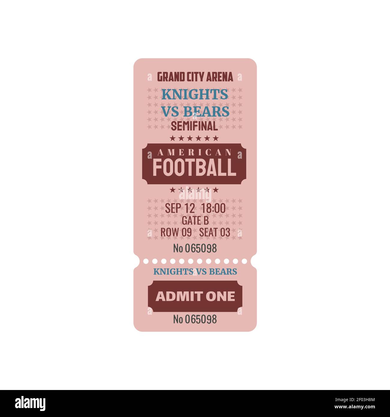 Turn-off ticket on football match isolated admit. Vector retro soccer ...