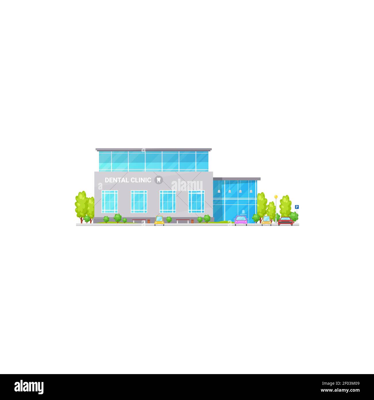 Dentistry clinic luxury building isolated urban city construction ...