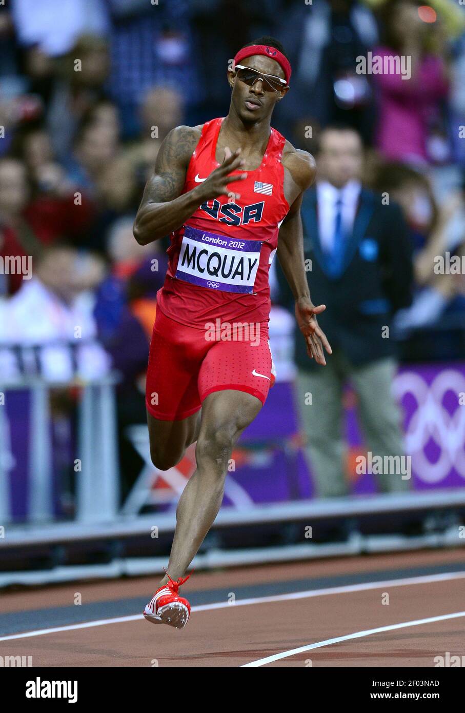 Tony McQuay of the USA runs in a semifinal of the men's 400m at Olympic ...