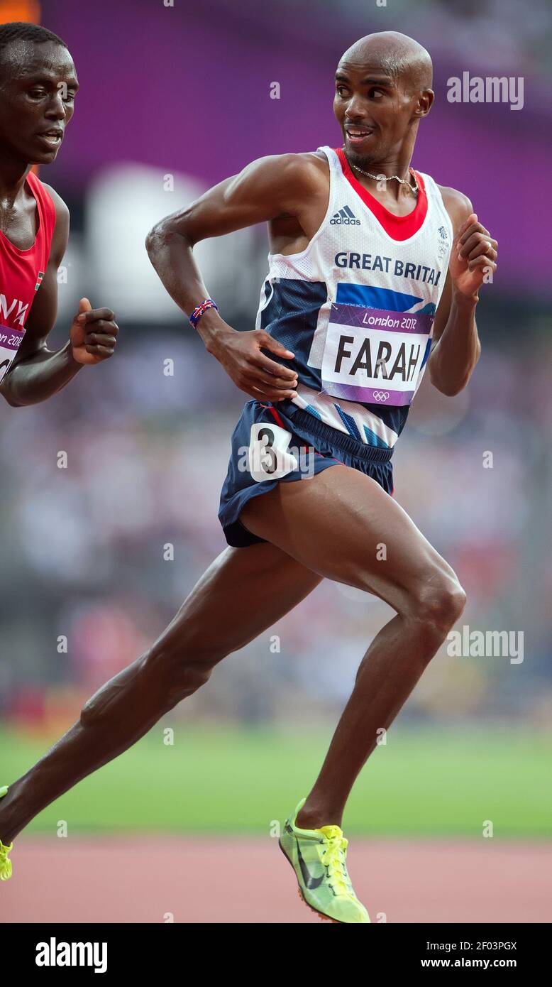 Mohamed Farah of Great Britain, right, won the gold medal in the men's ...
