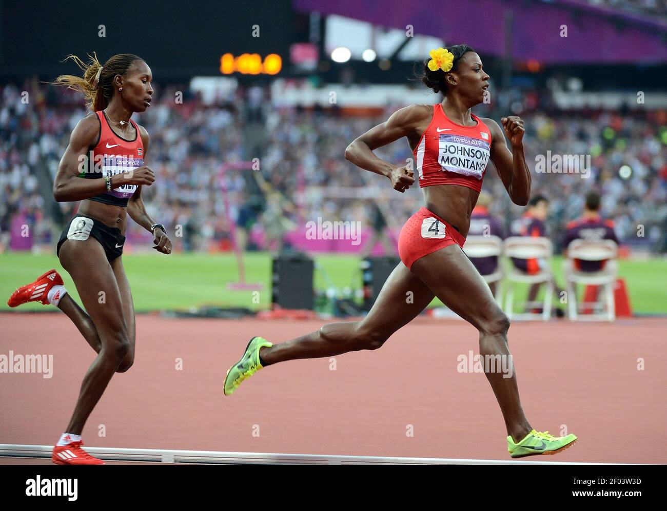 The USA's Alysia Johnson Montano, right, leads the field after the ...