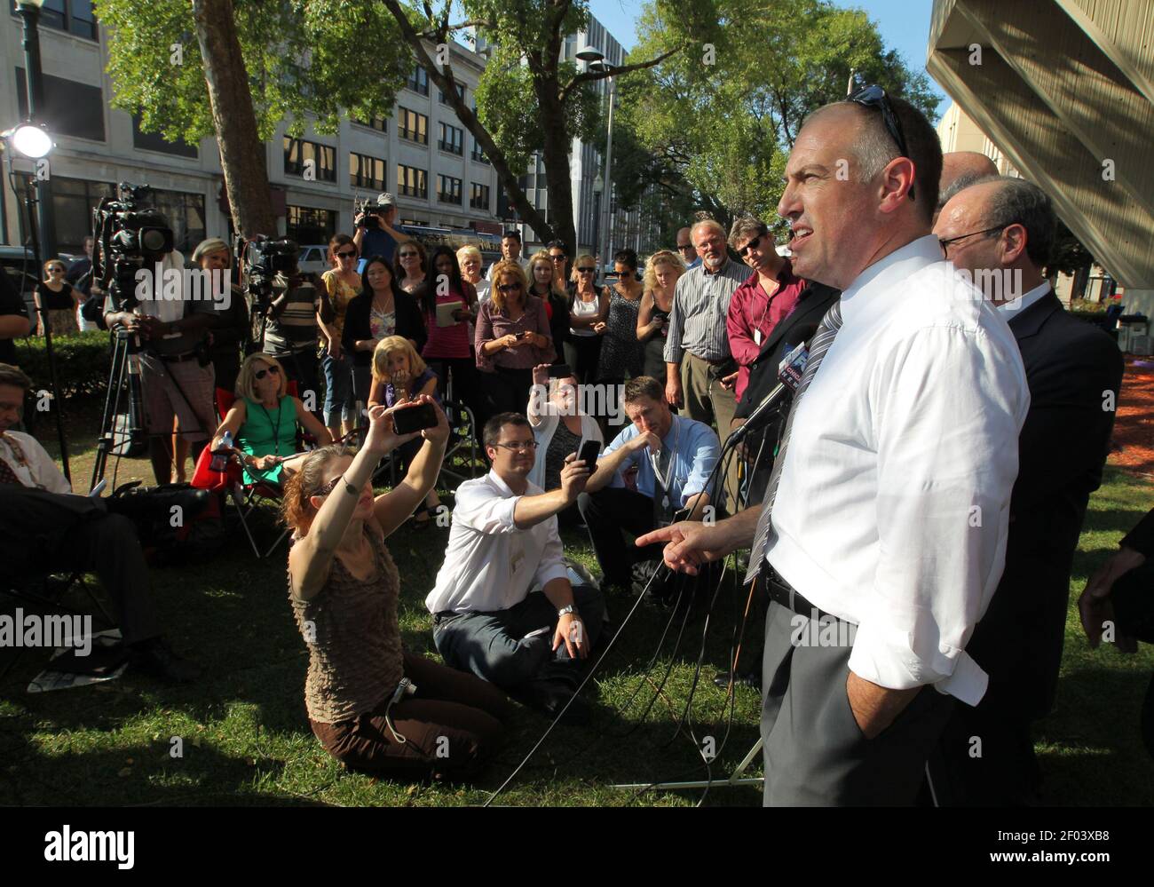 Defense attorney Steven Greenberg speaks to the media outside the Will ...