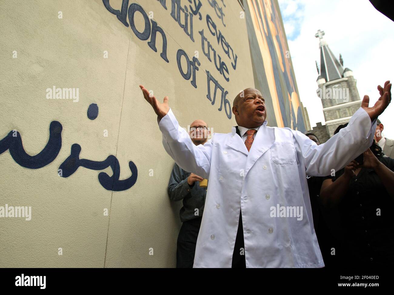 U.S. Congressman and Civil Rights Leader John Lewis celebrates after ...