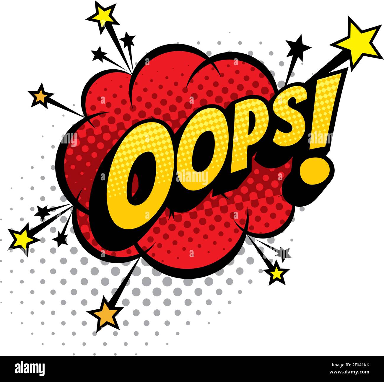 Sound blast, Oops bubble chat, comic book cartoon icon. Vector Oops exclamation sound cloud ...