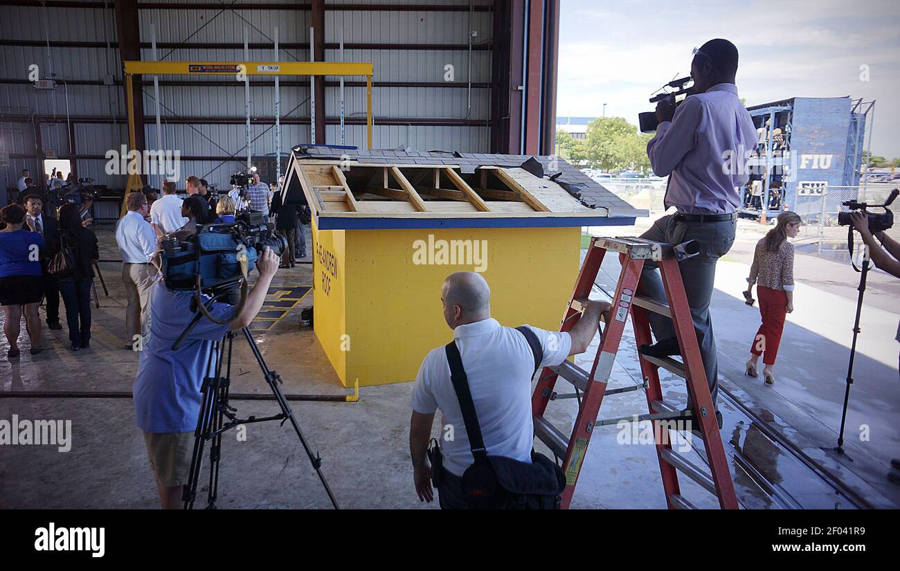 After being hit with 160 mph winds, the test roof built to pre ...