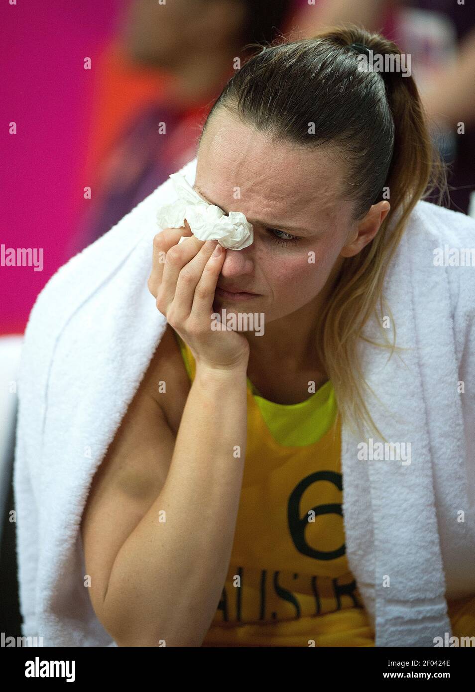 Australia's Jennifer Screen (6) nurses a black eye during their ...
