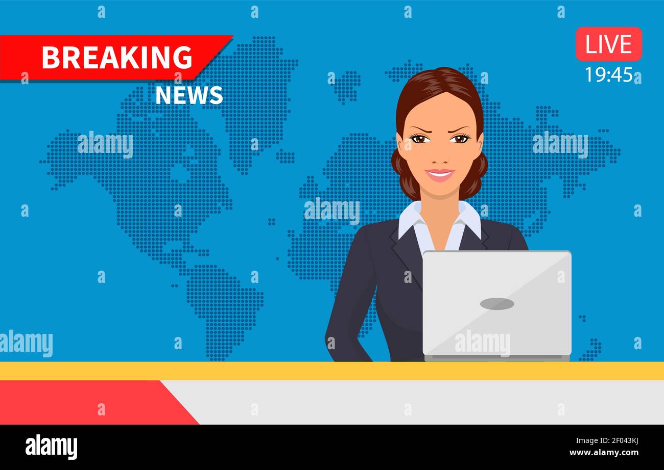 Beautiful young tv newscaster woman Stock Vector Image & Art - Alamy