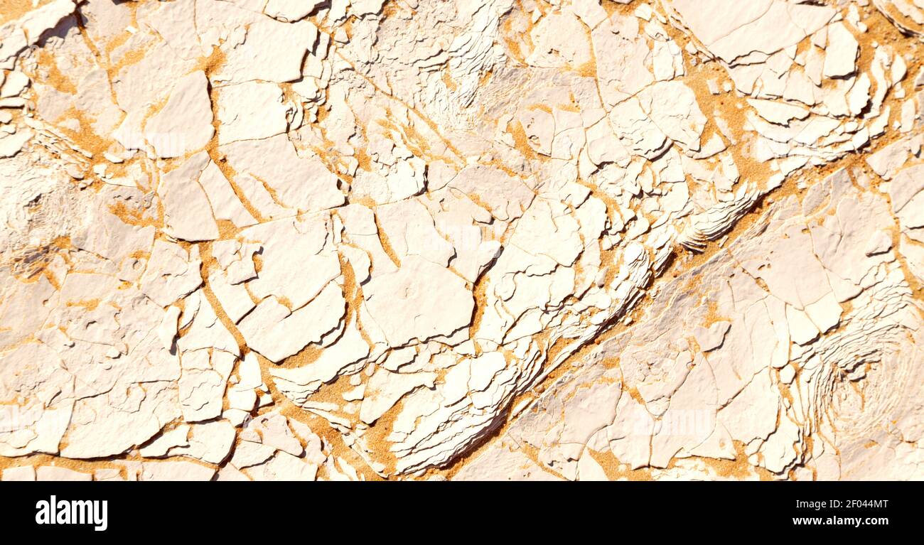 In oman rub al khali old desert and the abstract cracked sand texture ...