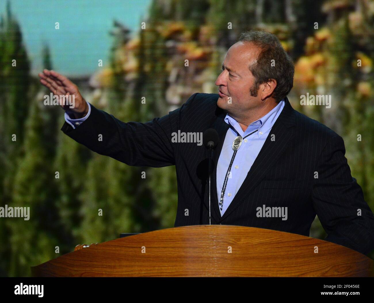 Montana Governor Brian Schweitzer speaks to the delegates at the 2012 ...