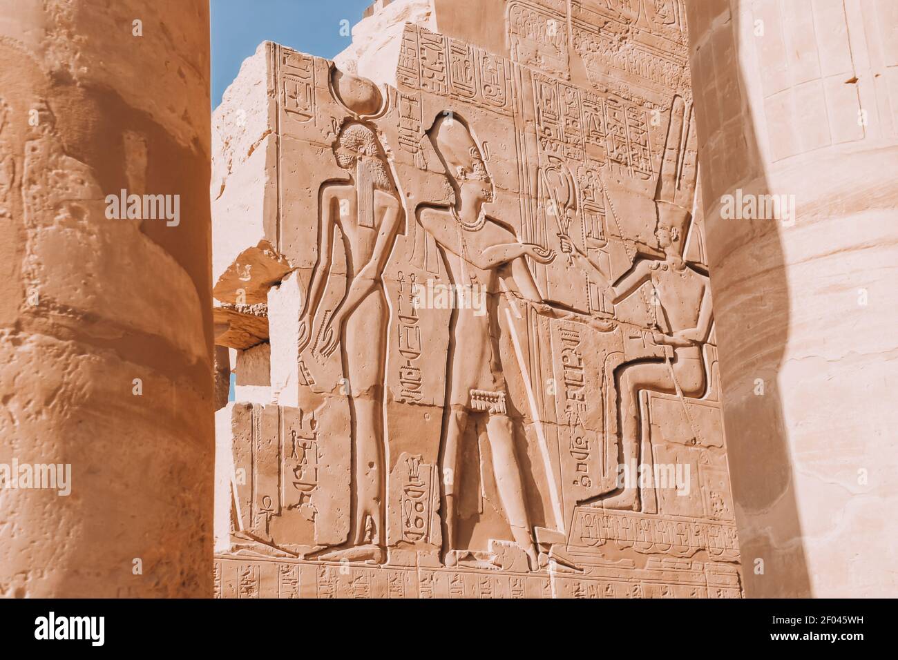 Ruins of the Egyptian temple of Ramesseum, the funeral temple of ...