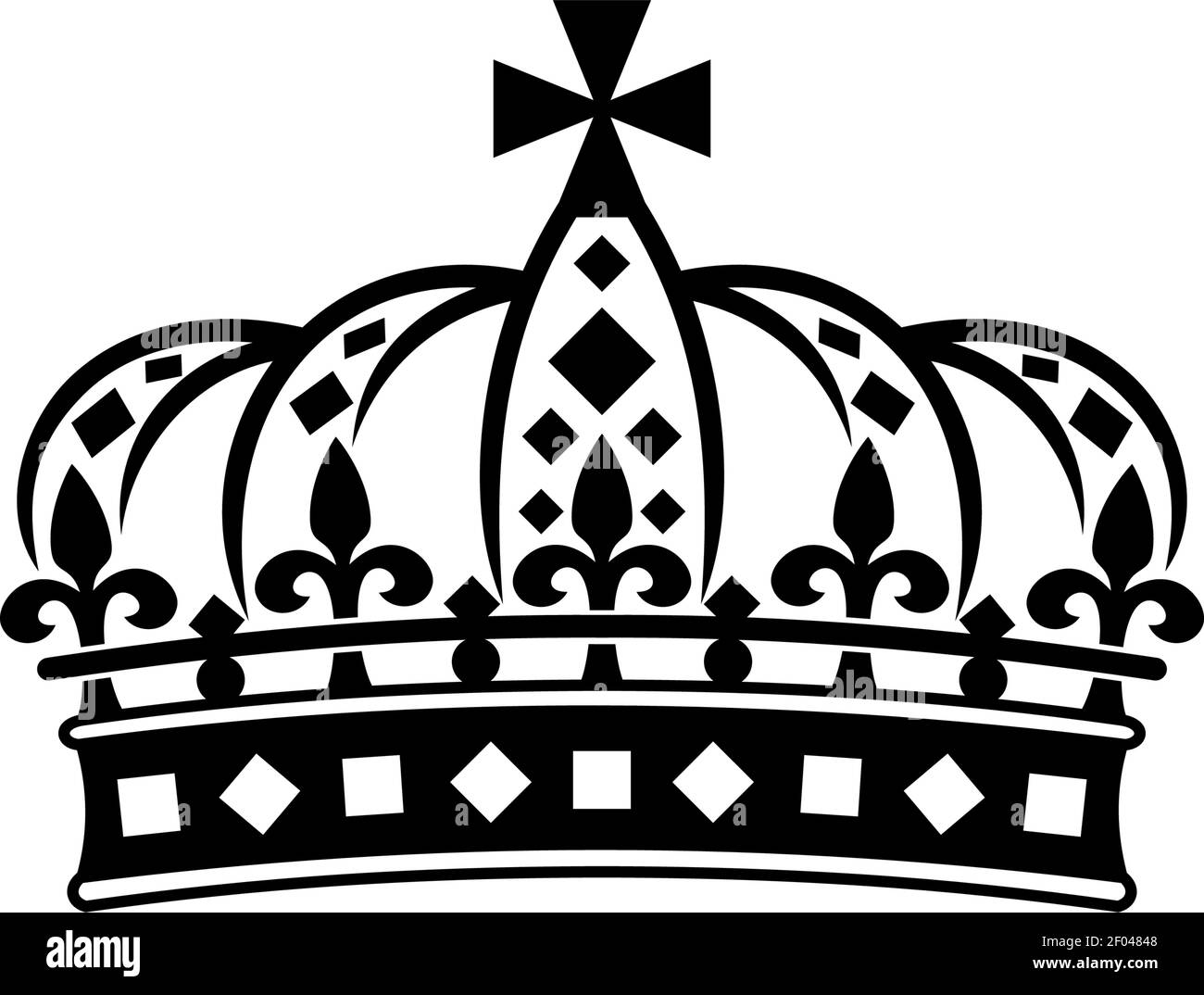 Royal crown isolated king or queen symbol. Vector monarch or emperor ...