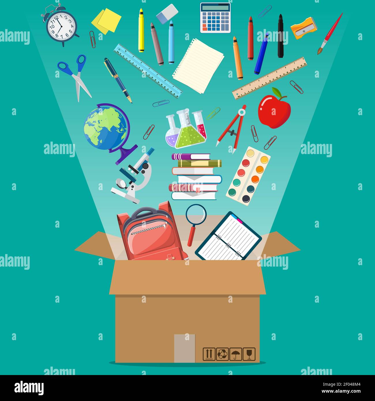 School student items on Stock Vector Images - Alamy