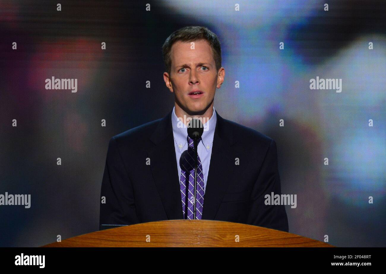 Ryan Case speaks to the delegates at the 2012 Democratic National ...